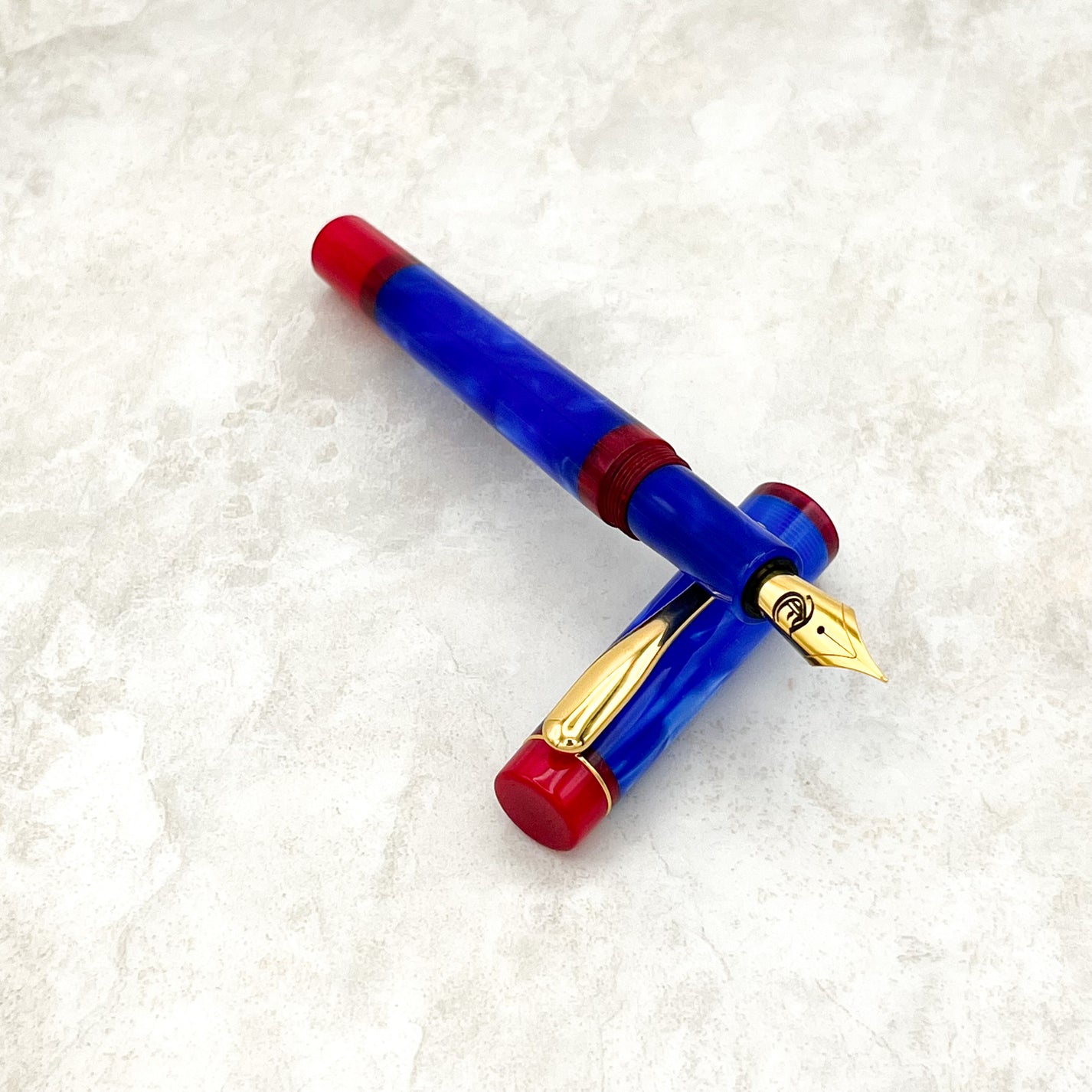 Flattop - Blue/Red Superpen – Timber Elegance Pens